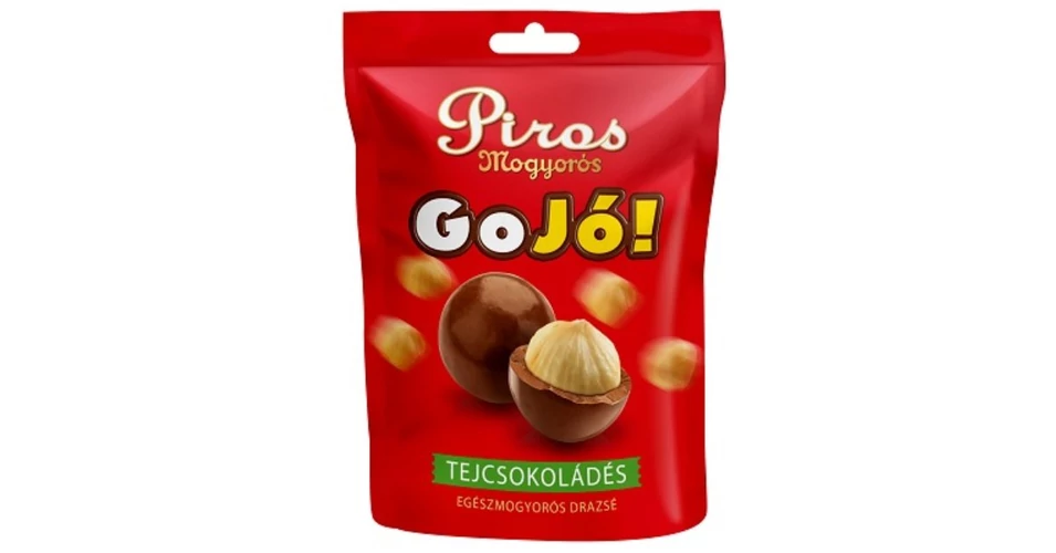 Piros Mogyorós GoJó Tejcsokoládés Egészmogyorós Drazsé 80g ...