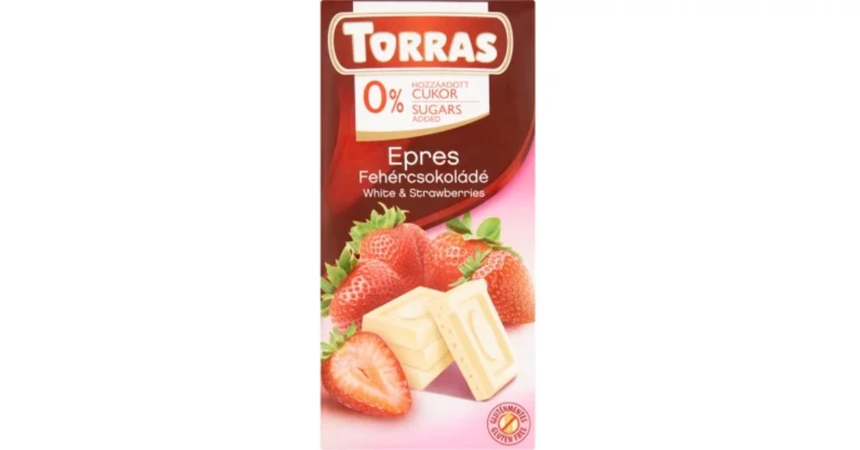 Torras Epres Gluténmentes Fehércsokoládé Édesítőszerrel 75g ...
