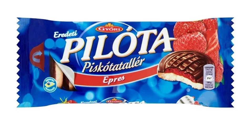 Győri Pilóta Epres Piskótatallér 147g - Keksz és Sós rágcsálni valók ...