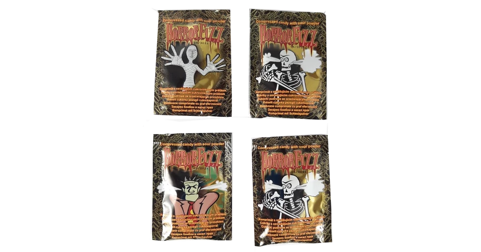 Horror Fizz Vegyes Gyümölcsízű Préselt Cukorka Cukorkaporral 12g(1db ...