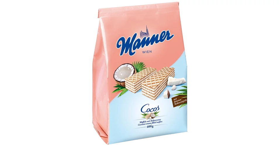 Manner Kókuszkrémmel Töltött Ropogós Ostya 400g - Keksz és Sós ...